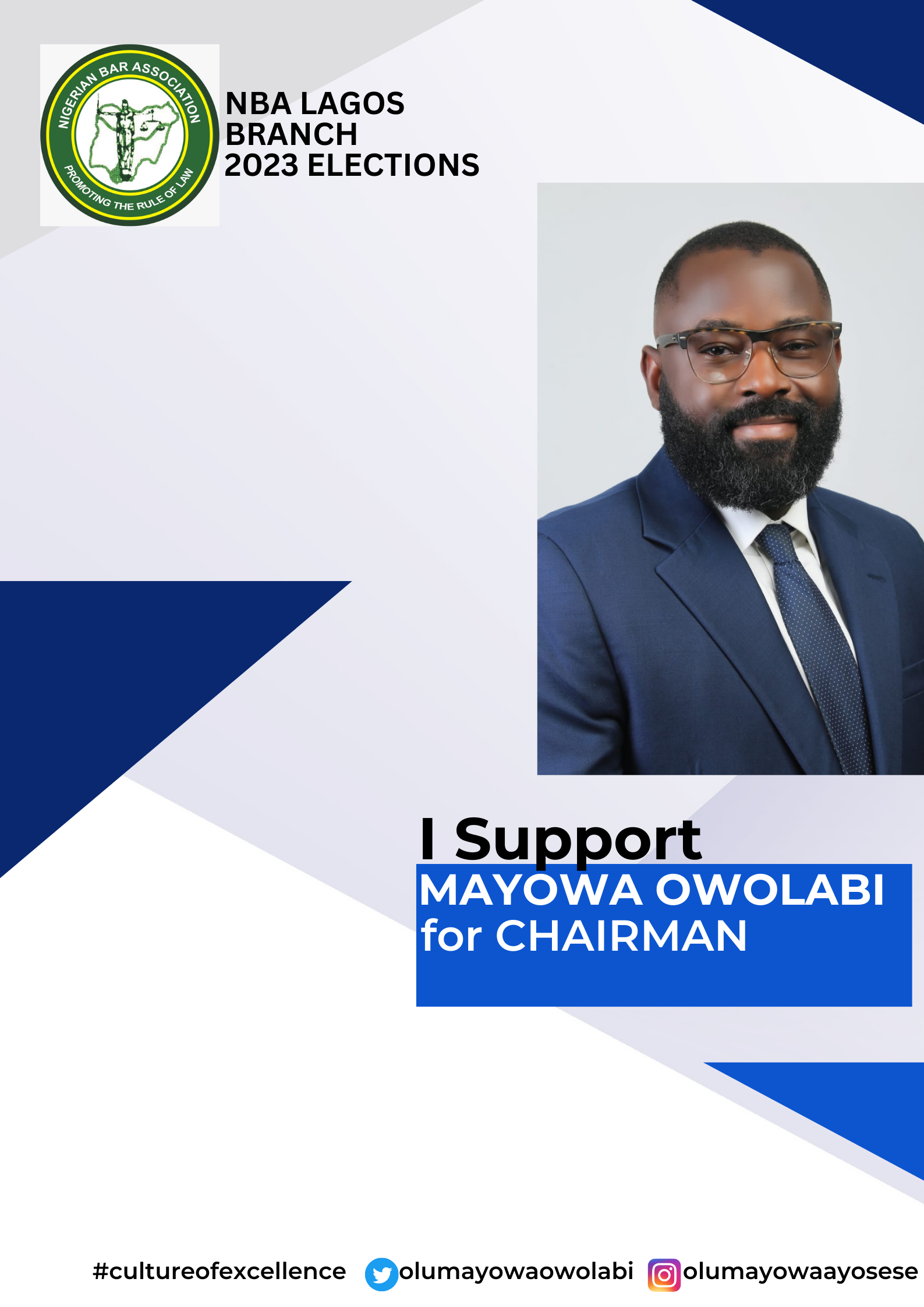 Mayowa Owolabi for Chairman of NBA Lagos Branch Mayowa Owolabi for Chairman of NBA Lagos Branch